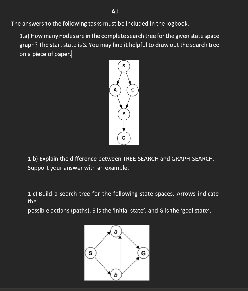 Solved A.I The answers to the following tasks must be | Chegg.com