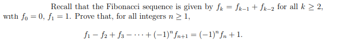 Solved Recall that the Fibonacci sequence is given by fk = | Chegg.com