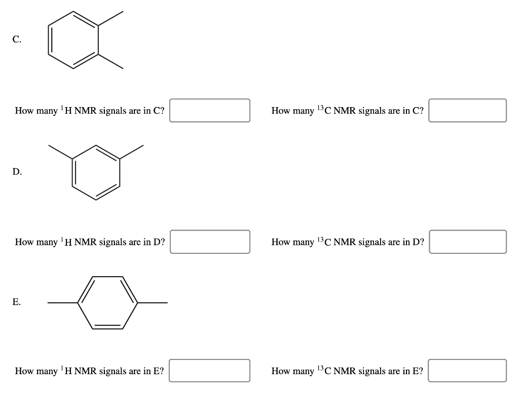Solved Identify the number of unique 'H NMR and 13C NMR | Chegg.com Solved Identify the number of unique 'H NMR and 13C NMR | Chegg.com
