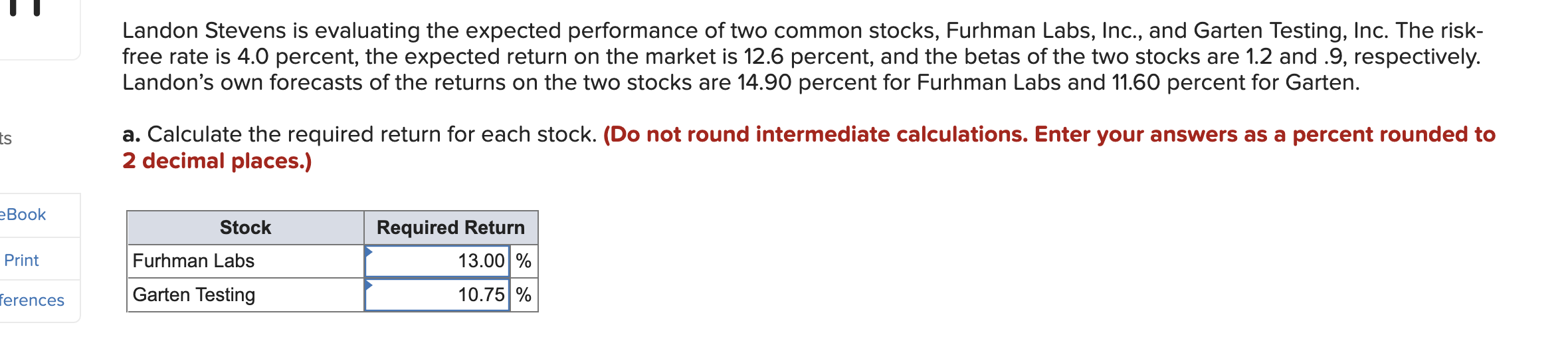 Solved Landon Stevens is evaluating the expected performance | Chegg.com