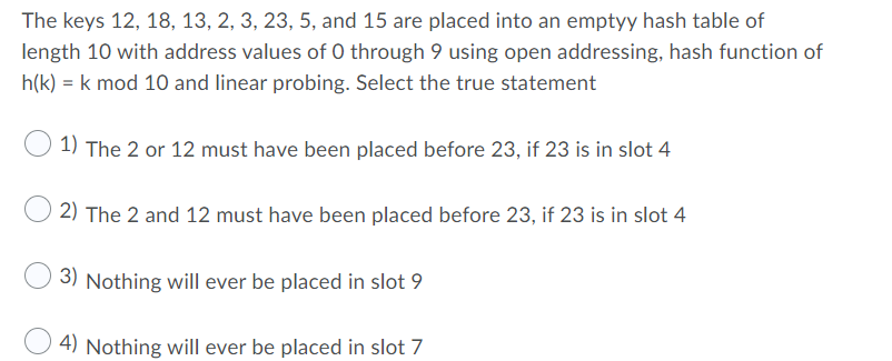 Solved Consider a hash table with 100 slots. Collisions are | Chegg.com