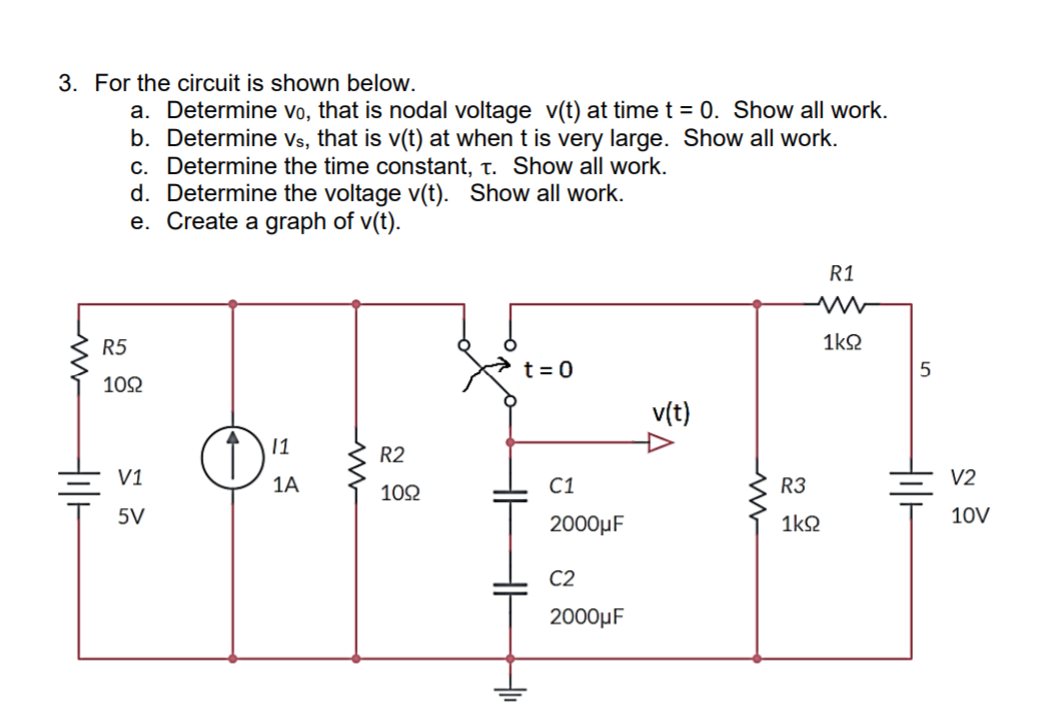 Solved 3. For the circuit is shown below. a. Determine v0, | Chegg.com