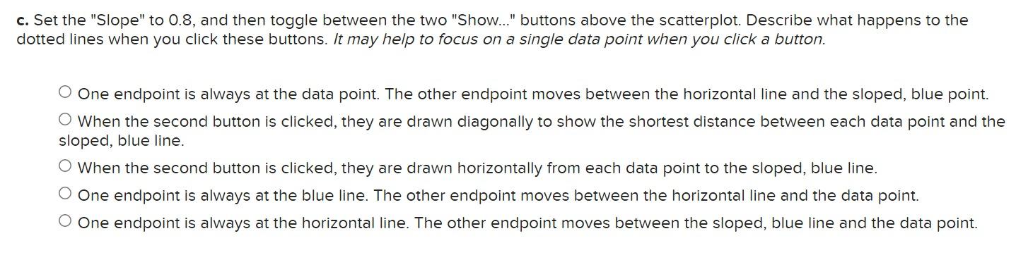 Solved GRAPH SETTINGS Reset Show y -ỹ Show residuals y - 9 | Chegg.com