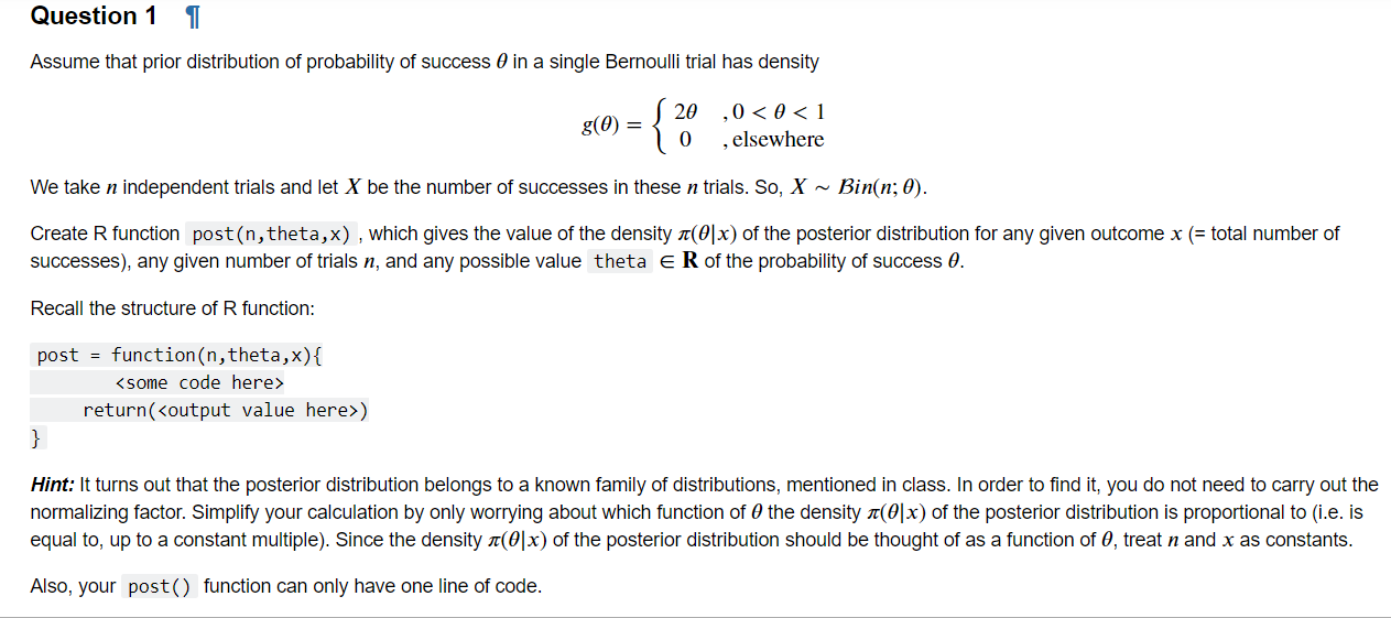 Solved Assume that prior distribution of probability of | Chegg.com