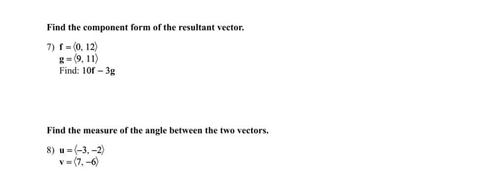 Solved Find the component form of the resultant | Chegg.com