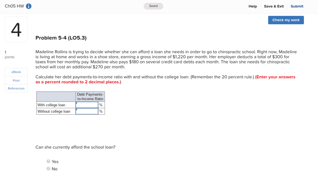 Solved Cho5 HW 6 Saved Help Save & Exlt Submit Check my work | Chegg.com