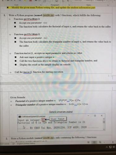 Solved tone Herah Modify the given a Python testing file, | Chegg.com