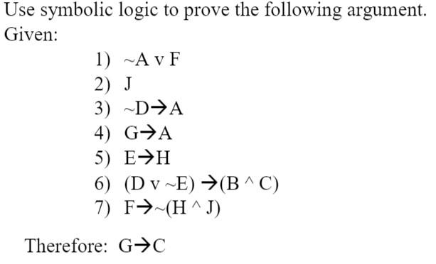 Solved Use symbolic logic to prove the following argument. | Chegg.com