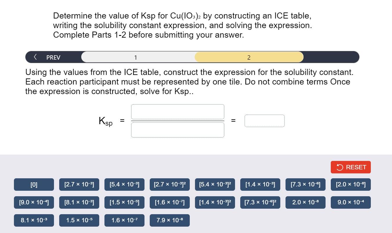 Solved Determine the value of Ksp for Cu(IO3)2 by | Chegg.com
