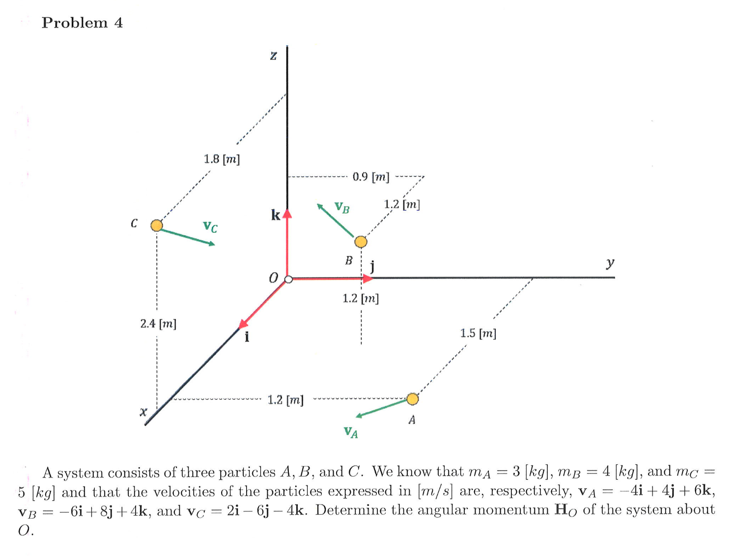 Solved Problem 4 A system consists of three particles A,B, | Chegg.com