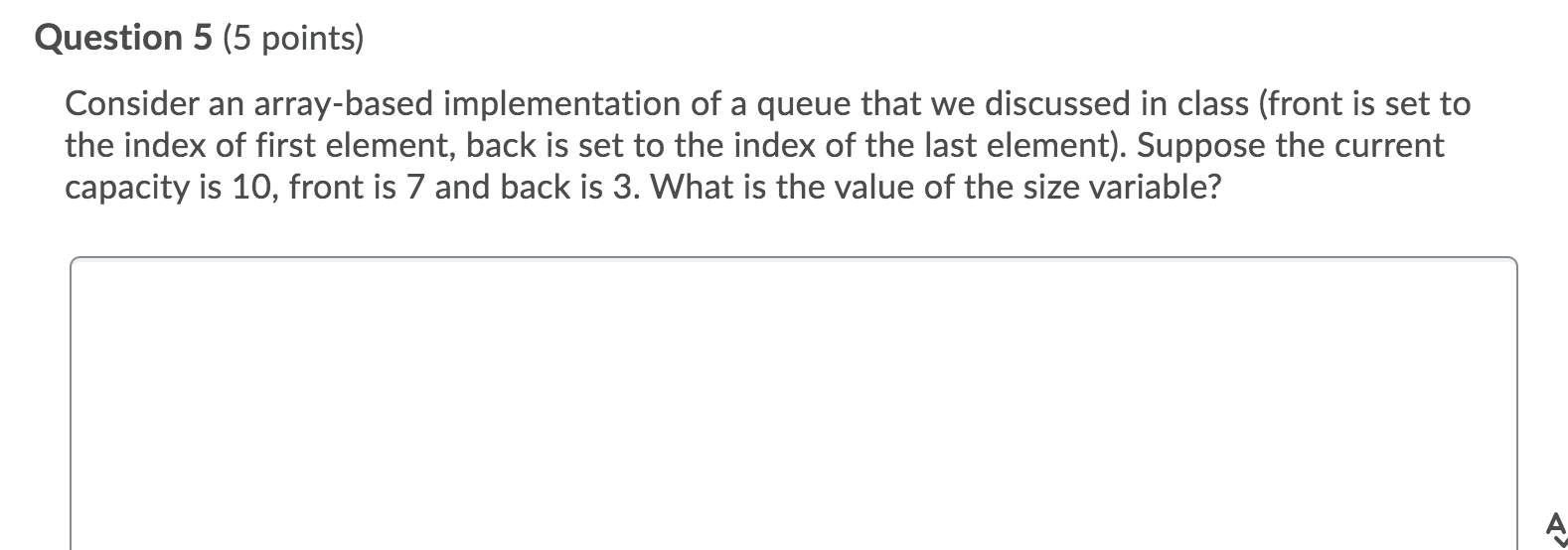 Solved Question 5 5 Points Consider An Array Based 