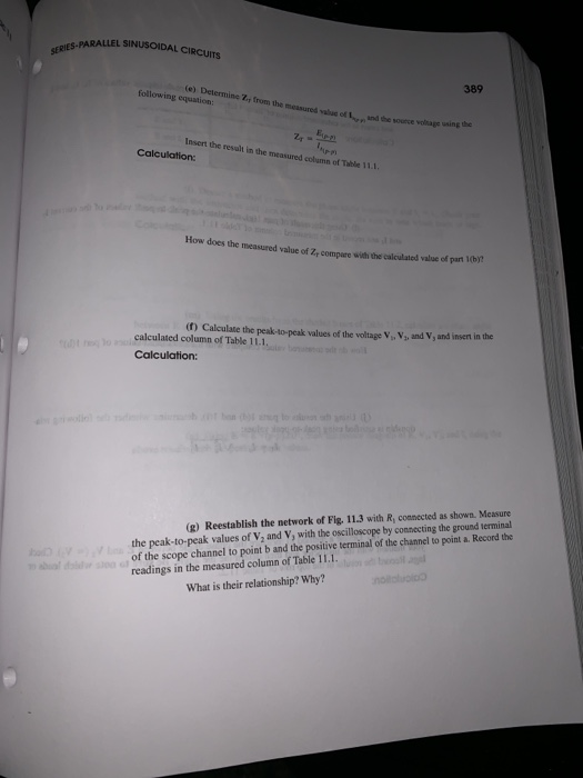 Solved Course and Section cto EXPERIMENT ac series-Parallel | Chegg.com