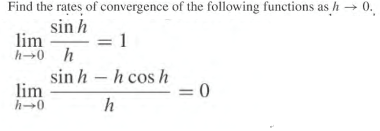 Solved Find the rates of convergence of the following | Chegg.com