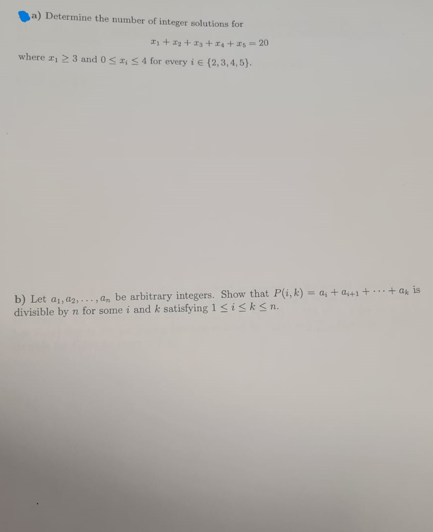 Solved A Determine The Number Of Integer Solutions For 0803
