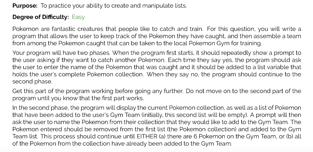 Purpose: To practice your ability to create and | Chegg.com