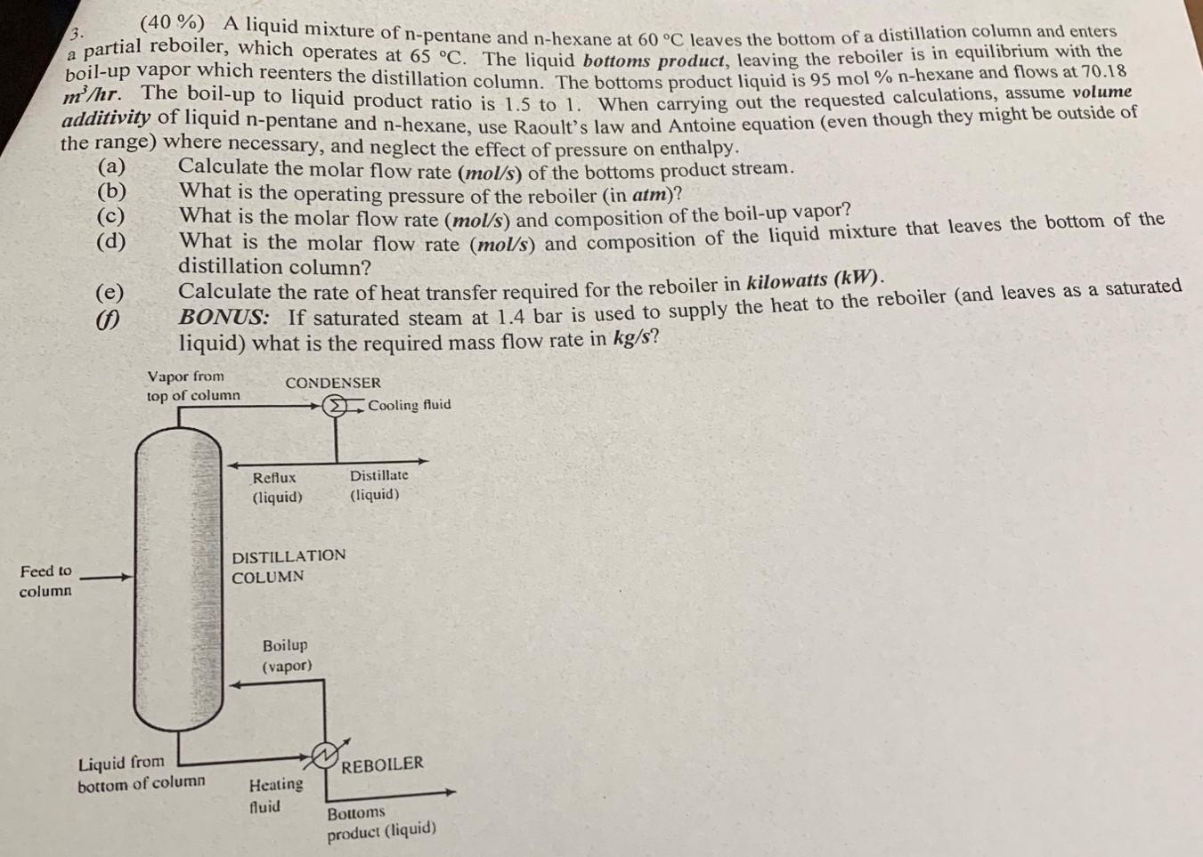 3. (40%) A liquid mixture of n-pentane and n-hexane | Chegg.com