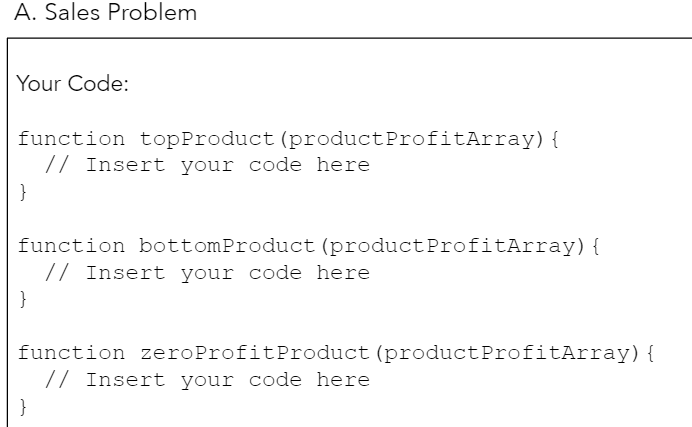 Solved A. Sales Problem Implement the functions: | Chegg.com