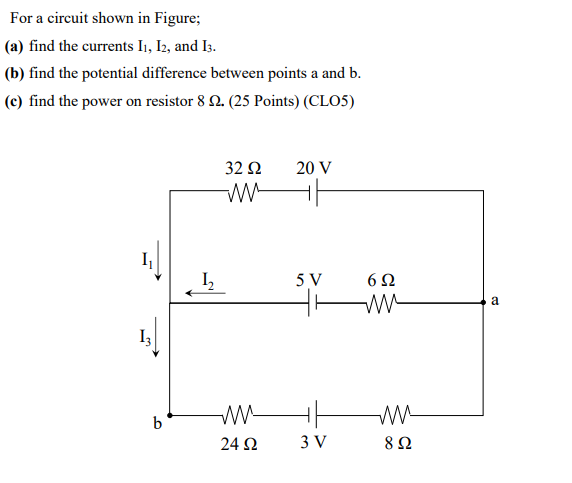 Solved For a circuit shown in Figure; (a) find the currents | Chegg.com