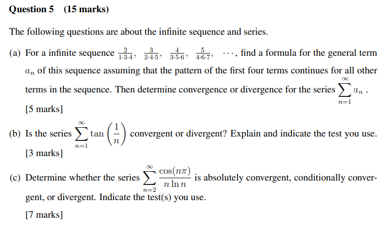 Solved Question 5 (15 marks) The following questions are | Chegg.com