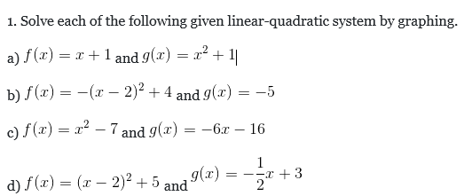 1. Solve each of the following given linear-quadratic | Chegg.com
