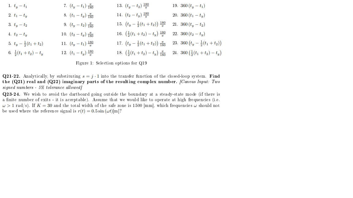Solved Part 2: Dartboard Positioning System, Closed-Loop | Chegg.com