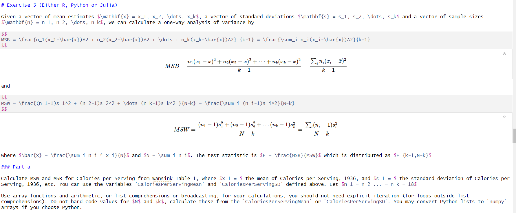 Solved \# Exercise 3 (Either R, Python or Ju7ia) | Chegg.com