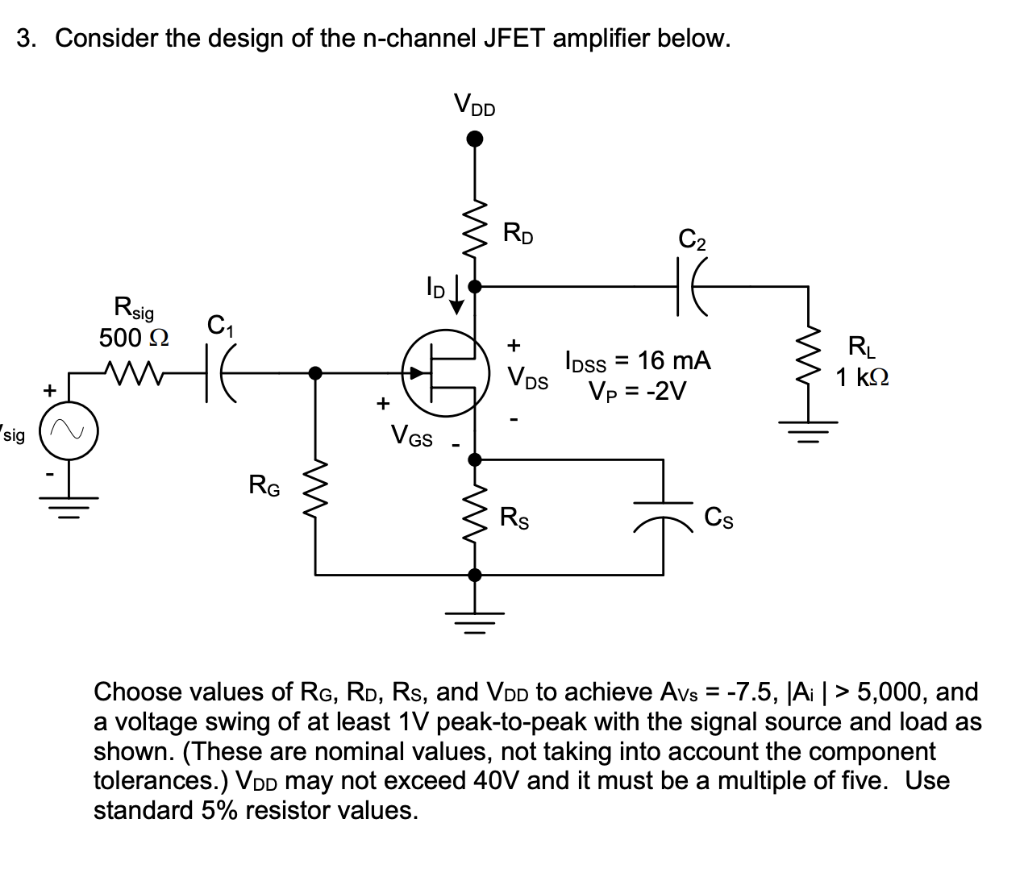Solved 3. Consider the design of the n-channel JFET | Chegg.com