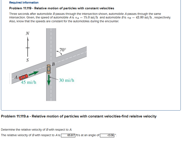 Solved Required InformationProblem 11.119 - ﻿Relative motion | Chegg.com