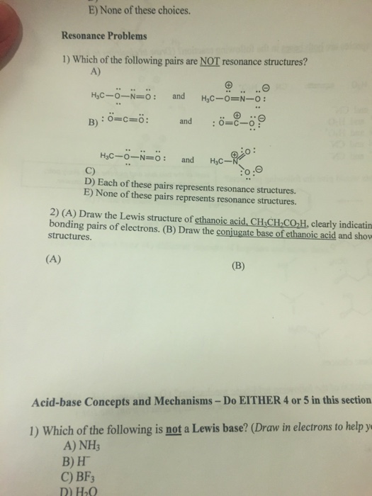 Solved Which of the following pairs are NOT resonance | Chegg.com