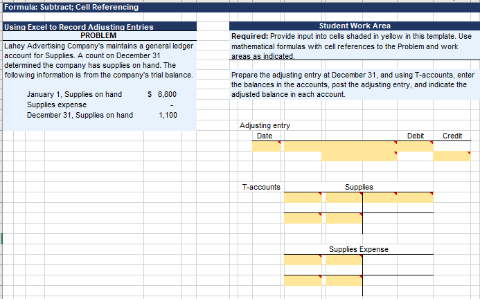 Solved Formula Subtract Divide Cell Referencing Using