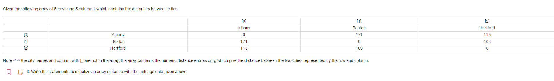 Solved Given the following array of 5 rows and 5 columns, | Chegg.com