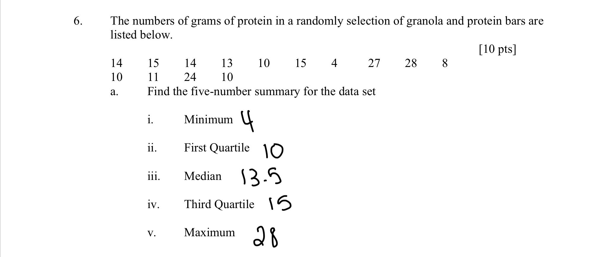 Solved The numbers of grams of protein in a randomly | Chegg.com