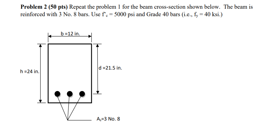 Problem 2 (50 pts) Repeat the problem 1 for the beam | Chegg.com Problem 2 (50 pts) Repeat the problem 1 for the beam | Chegg.com