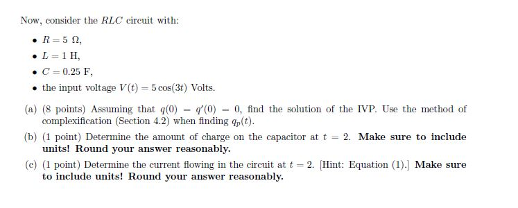 Solved 1. The Series RLC Circuit We can model a flow of | Chegg.com