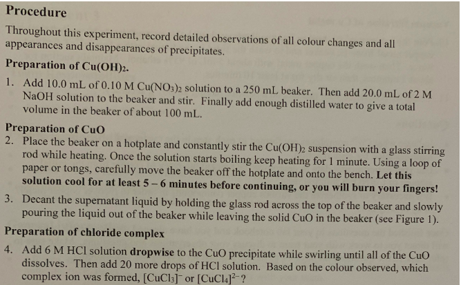 Solved Indicate what Cu2+ complexes are formed in each step | Chegg.com