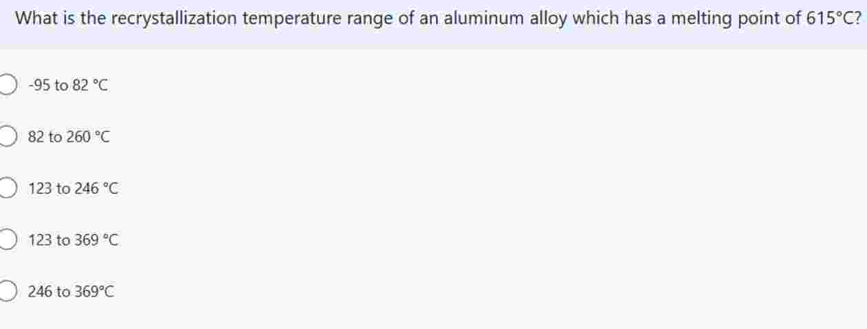 Solved What is ﻿the recrystallization temperature range | Chegg.com