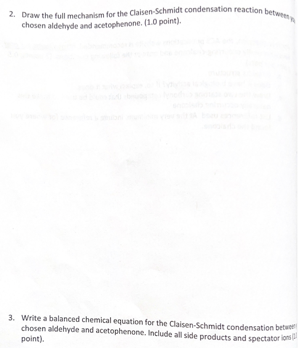 Solved NaOH acetophenone 4-methoxybenzaldehyde,2. Draw the | Chegg.com