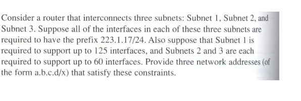Solved Consider a router that interconnects three subnets: | Chegg.com