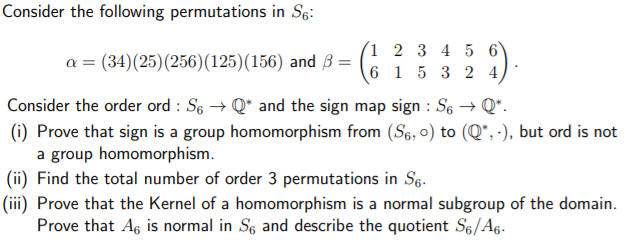 Solved Consider the following permutations in S6: १). 1 2 3 | Chegg.com