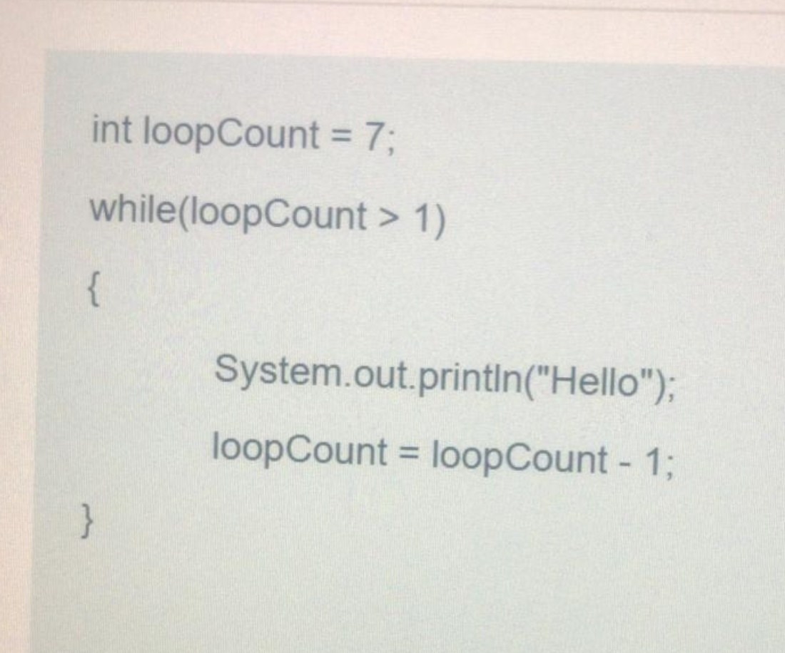 Solved inty: int x = 1; int total = 0; while ( x