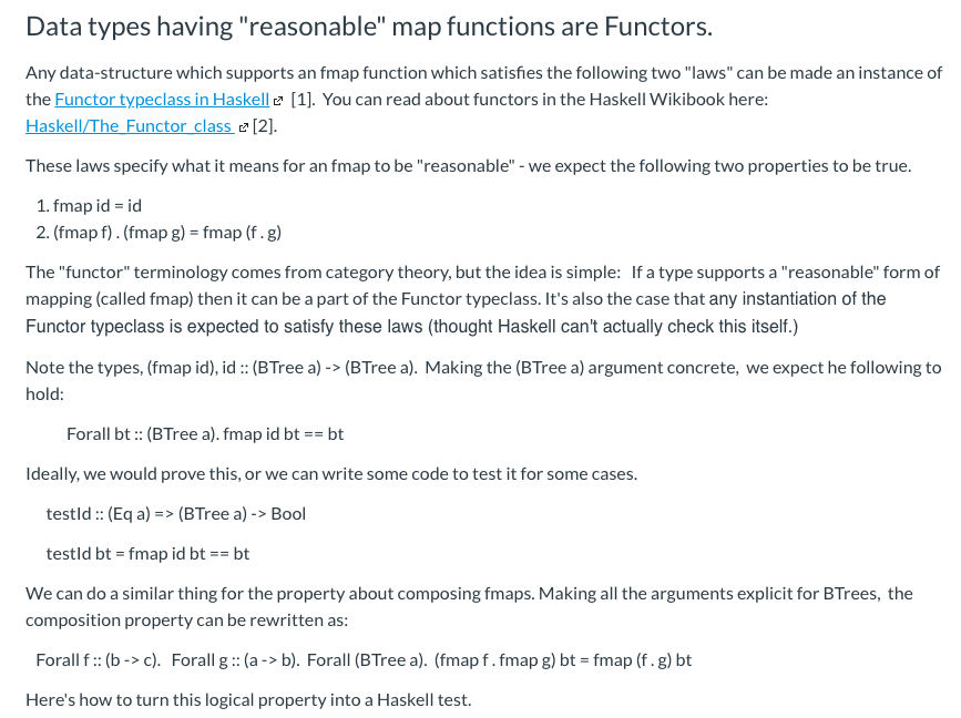 Data types having "reasonable" map functions are | Chegg.com