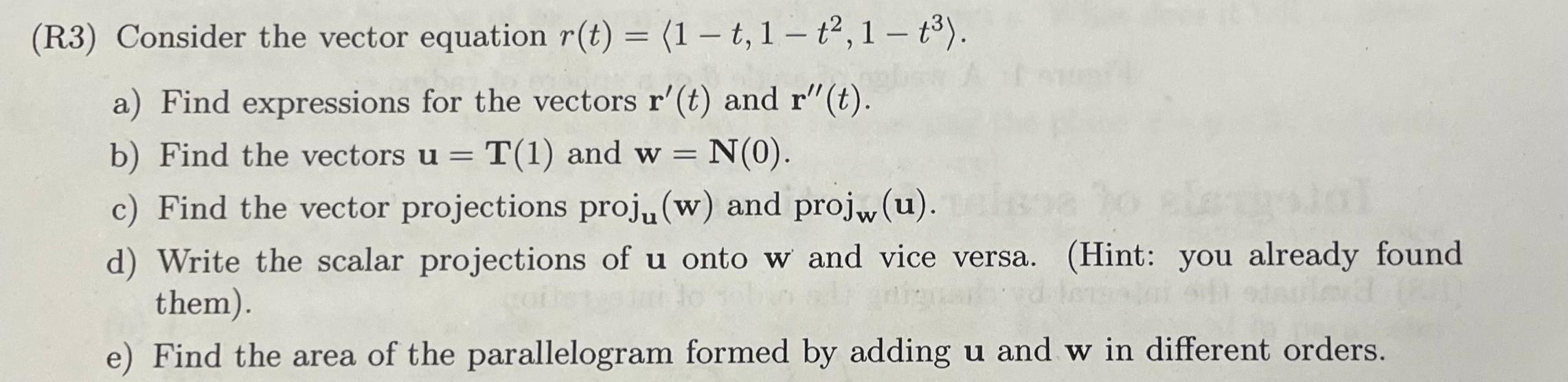 Solved (R3) Consider the vector equation | Chegg.com
