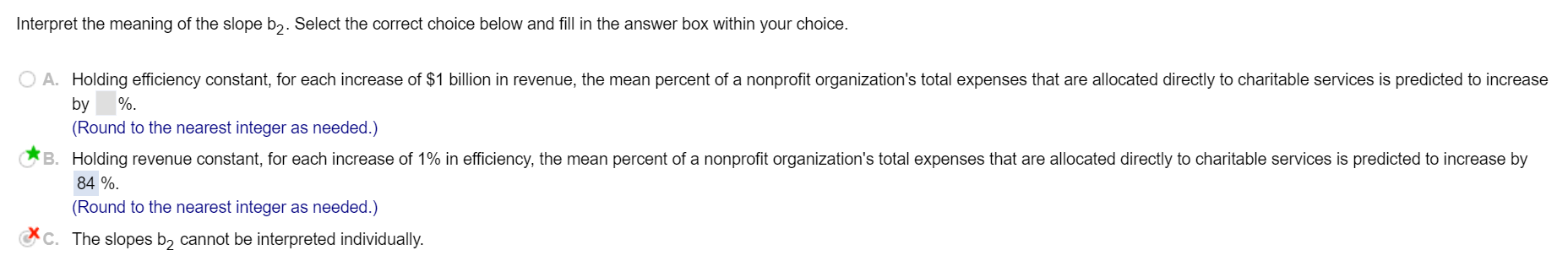 Solved Variable Intercept Revenue Efficiency Coefficients | Chegg.com