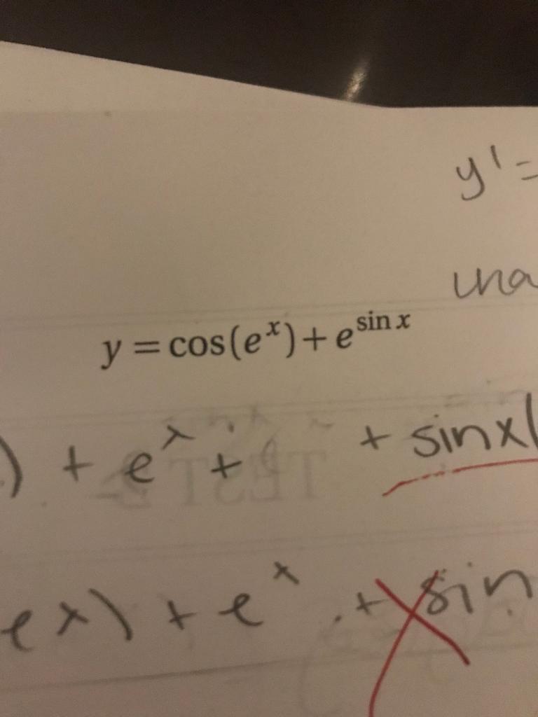 Solved yl- una y = cos(e*)+ esinx + 1) text sinxl extet you | Chegg.com