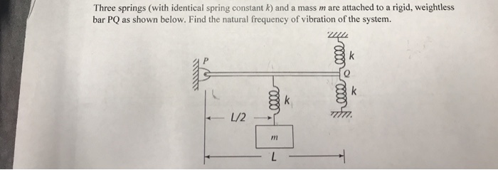 Solved Three springs (with identical spring constant k) and | Chegg.com