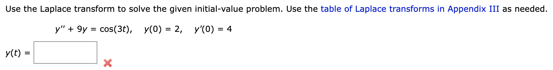 Solved Use the Laplace transform to solve the given | Chegg.com