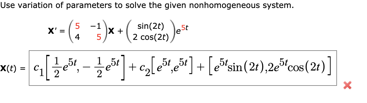 Solved Use variation of parameters to solve the given | Chegg.com