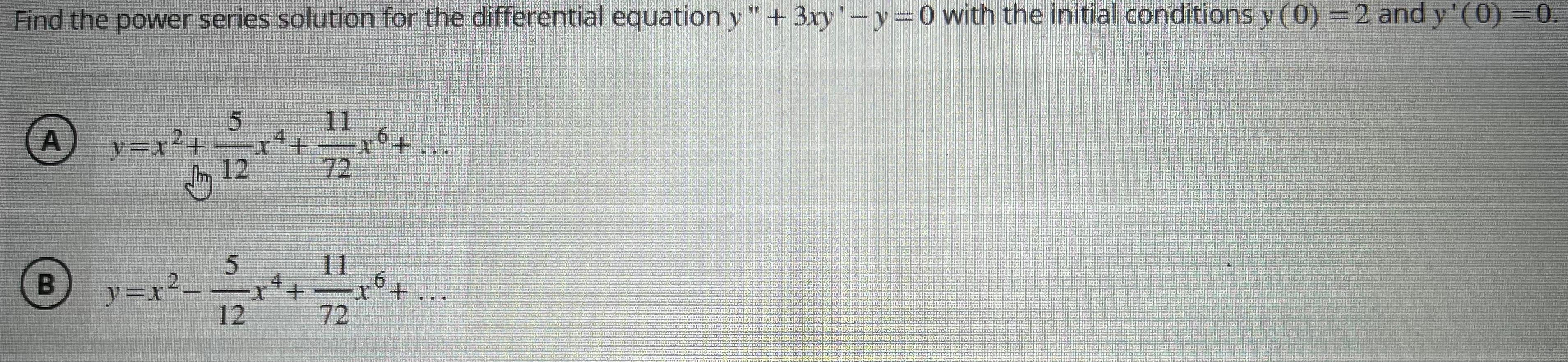 Solved Find the power series solution for the differential | Chegg.com