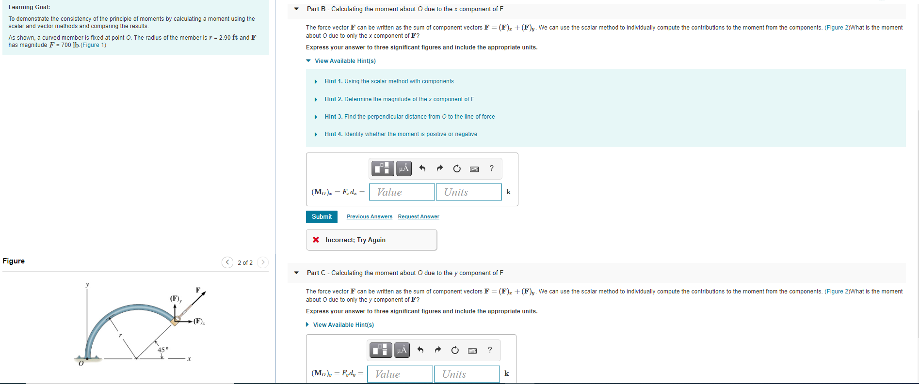 Solved Learning Goal: Part B - Calculating the moment about | Chegg.com