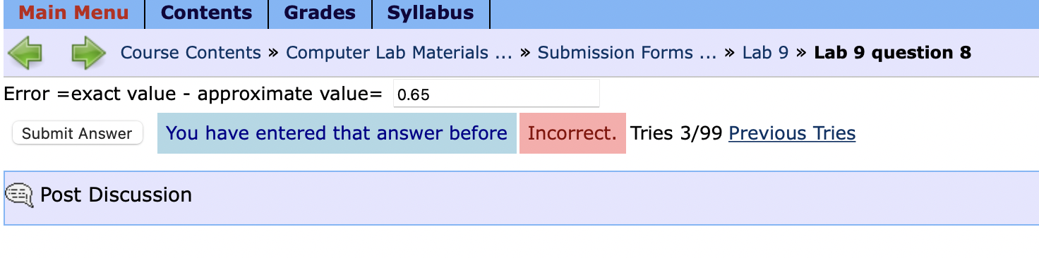 Solved Main Menu Contents Grades Syllabus Course Contents » | Chegg.com